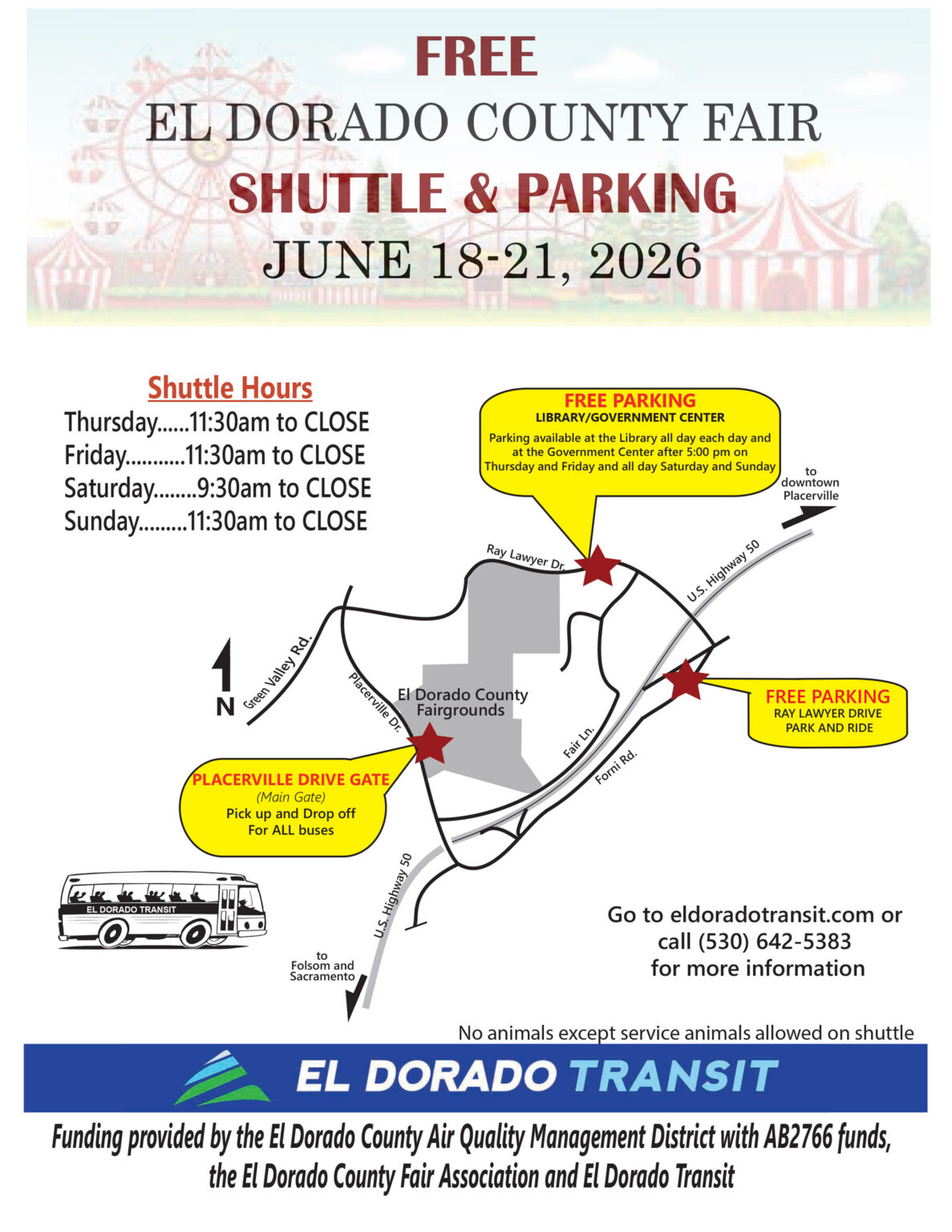 FREE El Dorado County Fair Shuttle & Parking | El Dorado Transit